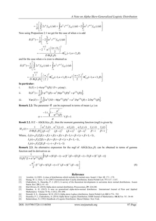 A Note on Alpha-Skew-Generalized Logistic Distribution | PDF
