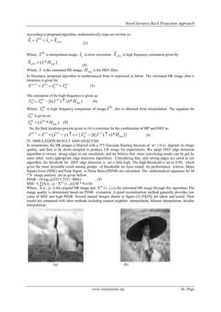 Novel Iterative Back Projection Approach | PDF