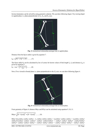 Inverse Kinematics Solution for Biped Robot | PDF
