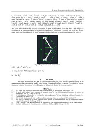 Inverse Kinematics Solution for Biped Robot | PDF