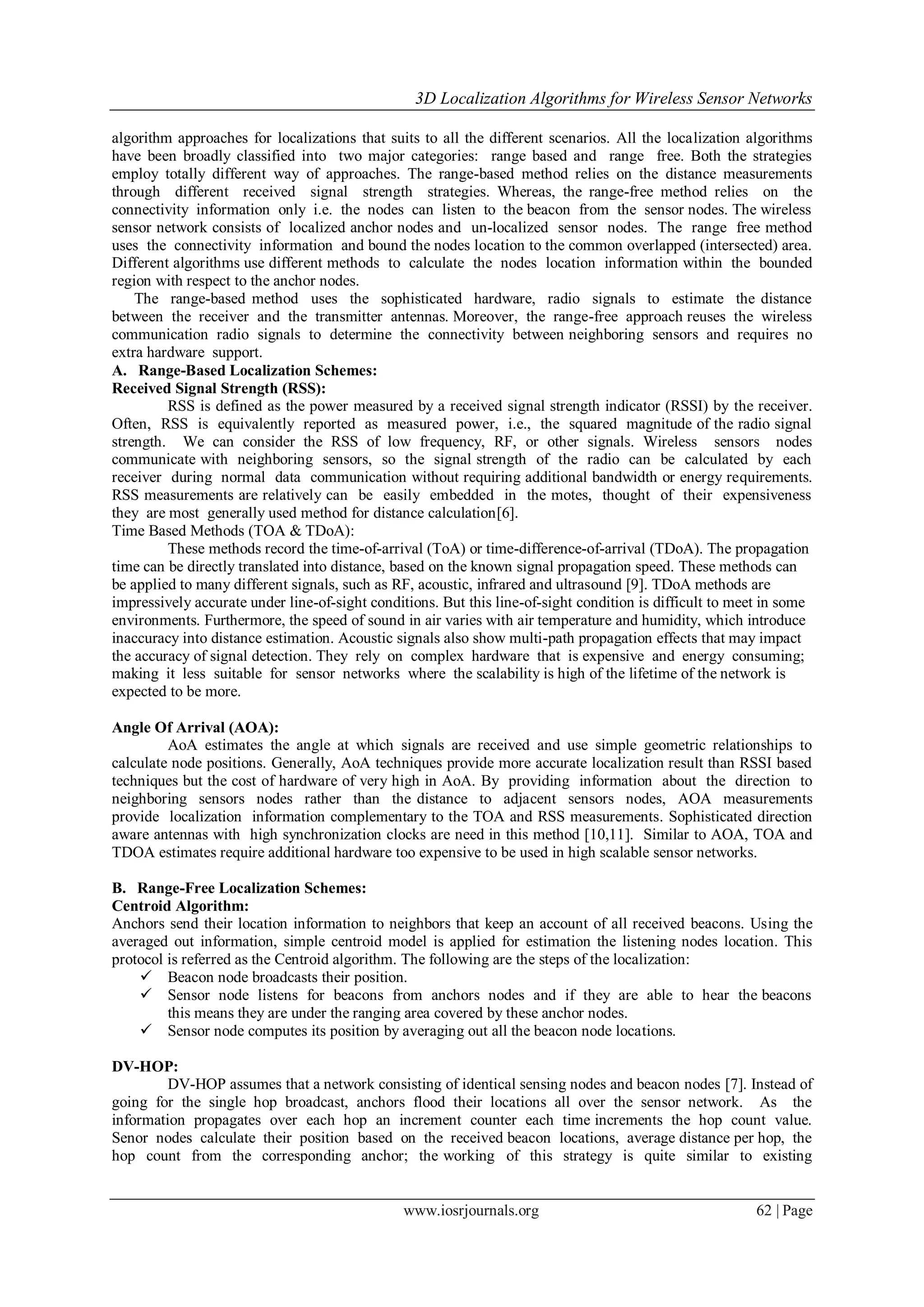 3D Localization Algorithms for Wireless Sensor Networks | PDF | 3-D Graphics | Computer Software ...