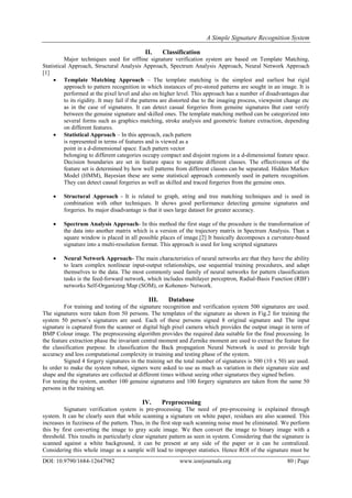 A Simple Signature Recognition System | PDF | Photo Editing Software | Computer Software and ...