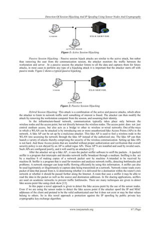 Detection of Session Hijacking and IP Spoofing Using Sensor Nodes and Cryptography | PDF