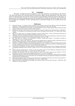 Detection of Session Hijacking and IP Spoofing Using Sensor Nodes and Cryptography | PDF
