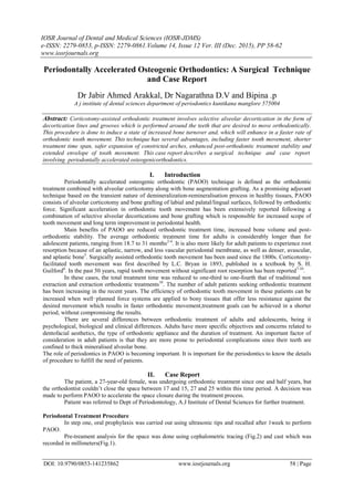 Periodontally Accelerated Osteogenic Orthodontics: A Surgical Technique and Case Report | PDF