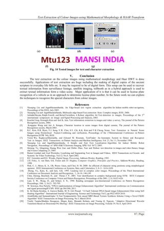 Text Extraction of Colour Images using Mathematical Morphology & HAAR Transform | PDF