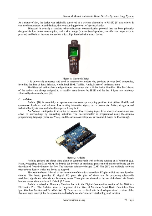 Bluetooth Based Automatic Hotel Service System Using Python | PDF