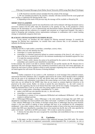 Filtering Unwanted Messages from Online Social Networks (OSN) using ...