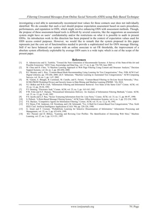 Filtering Unwanted Messages from Online Social Networks (OSN) using Rule Based Technique | PDF
