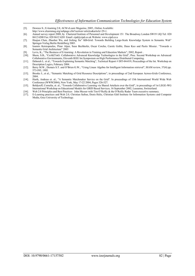 Effectiveness Of Information Communication Technologies For Education System Pdf