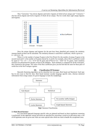 A survey of Stemming Algorithms for Information Retrieval | PDF