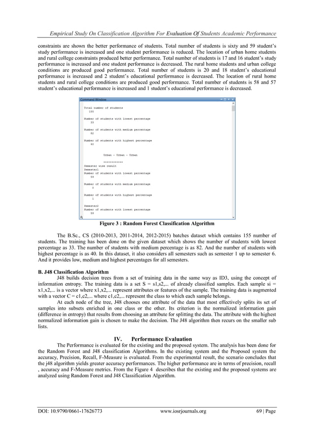 Empirical Study on Classification Algorithm For Evaluation of Students Academic Performance | PDF