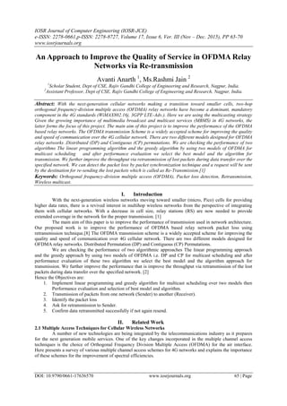 An Approach to Improve the Quality of Service in OFDMA Relay Networks via Re-transmission | PDF