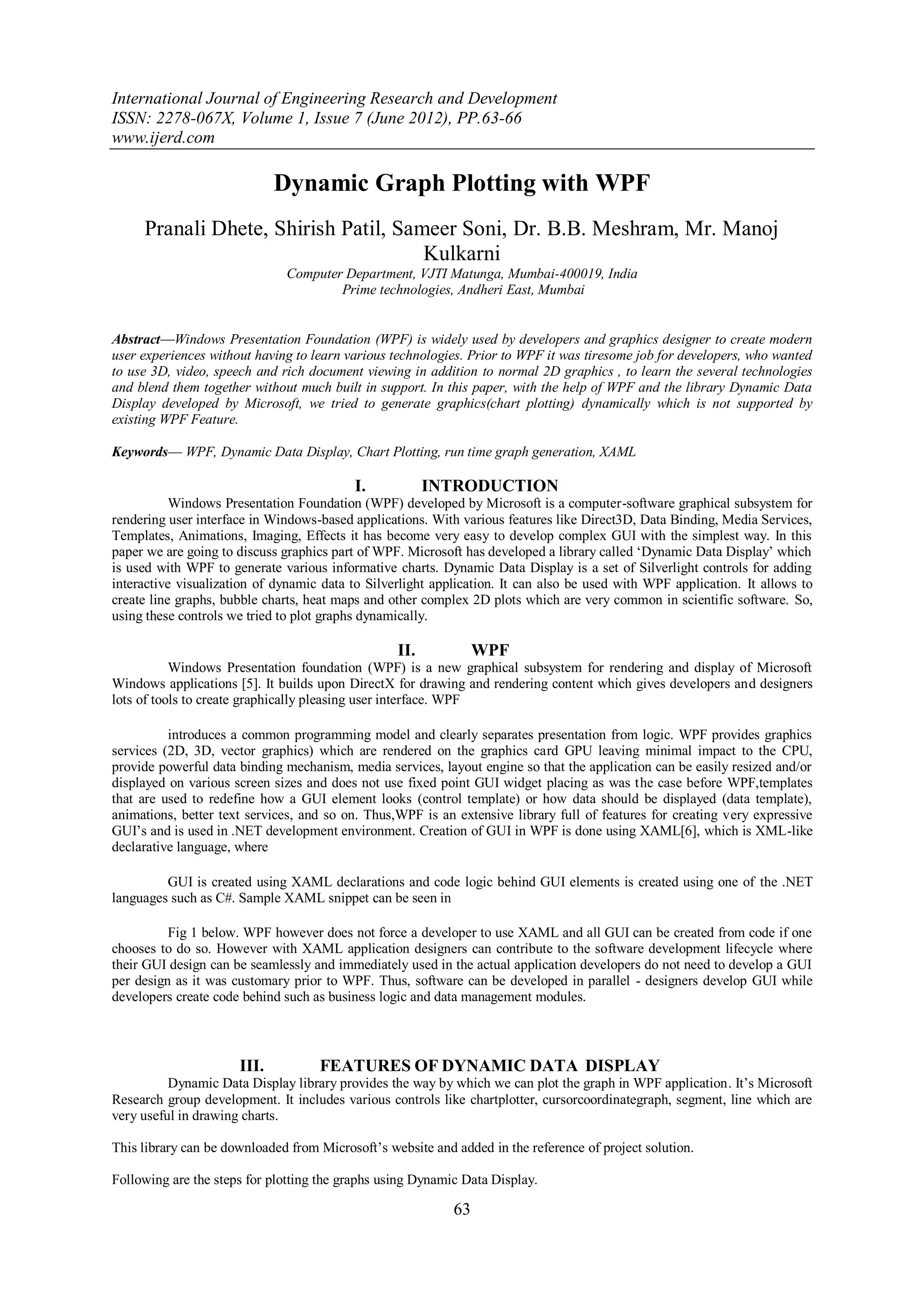 Dynamic Graph Plotting with WPF | PDF