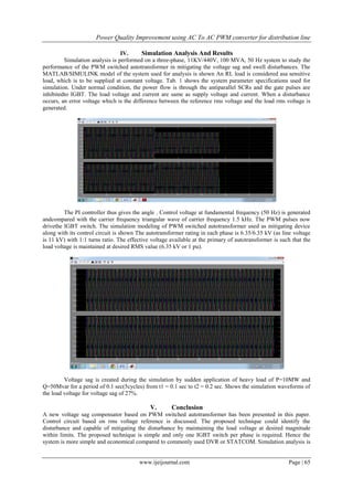 Power Quality Improvement using AC To AC PWM converter for distribution ...