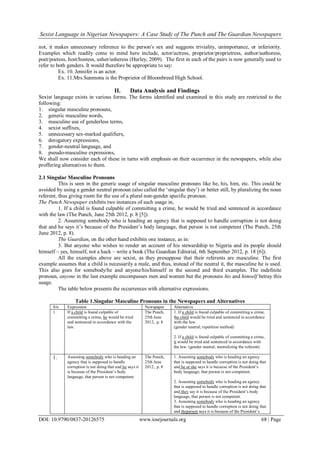 Sexist Language in Nigerian Newspapers: A Case Study of ThePunchand the ...