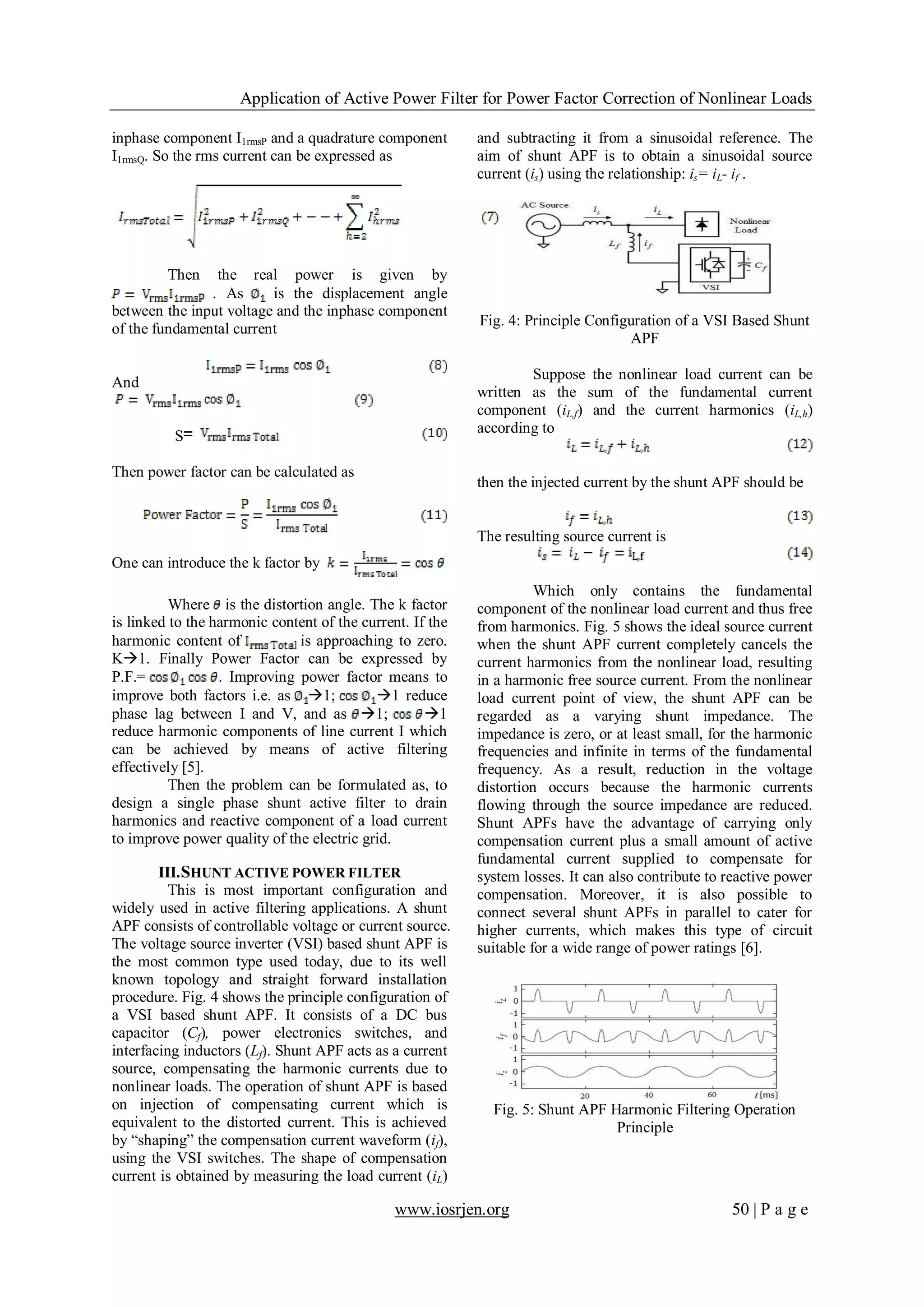 Application of Active Power Filter for Power Factor Correction of ...