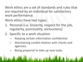 Work Ethics: A Being Professional | PPTX
