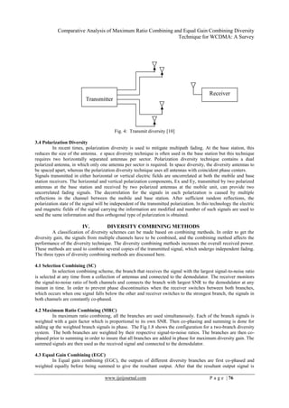 Comparative Analysis of Maximum Ratio Combining and Equal Gain Combining Diversity Technique for ...