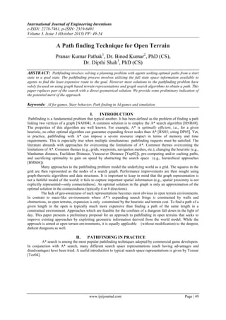 A Path finding Technique for Open Terrain | PDF