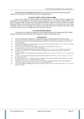 Reversible Data Hiding in Encrypted color images by Reserving Room before Encryption with LSB ...