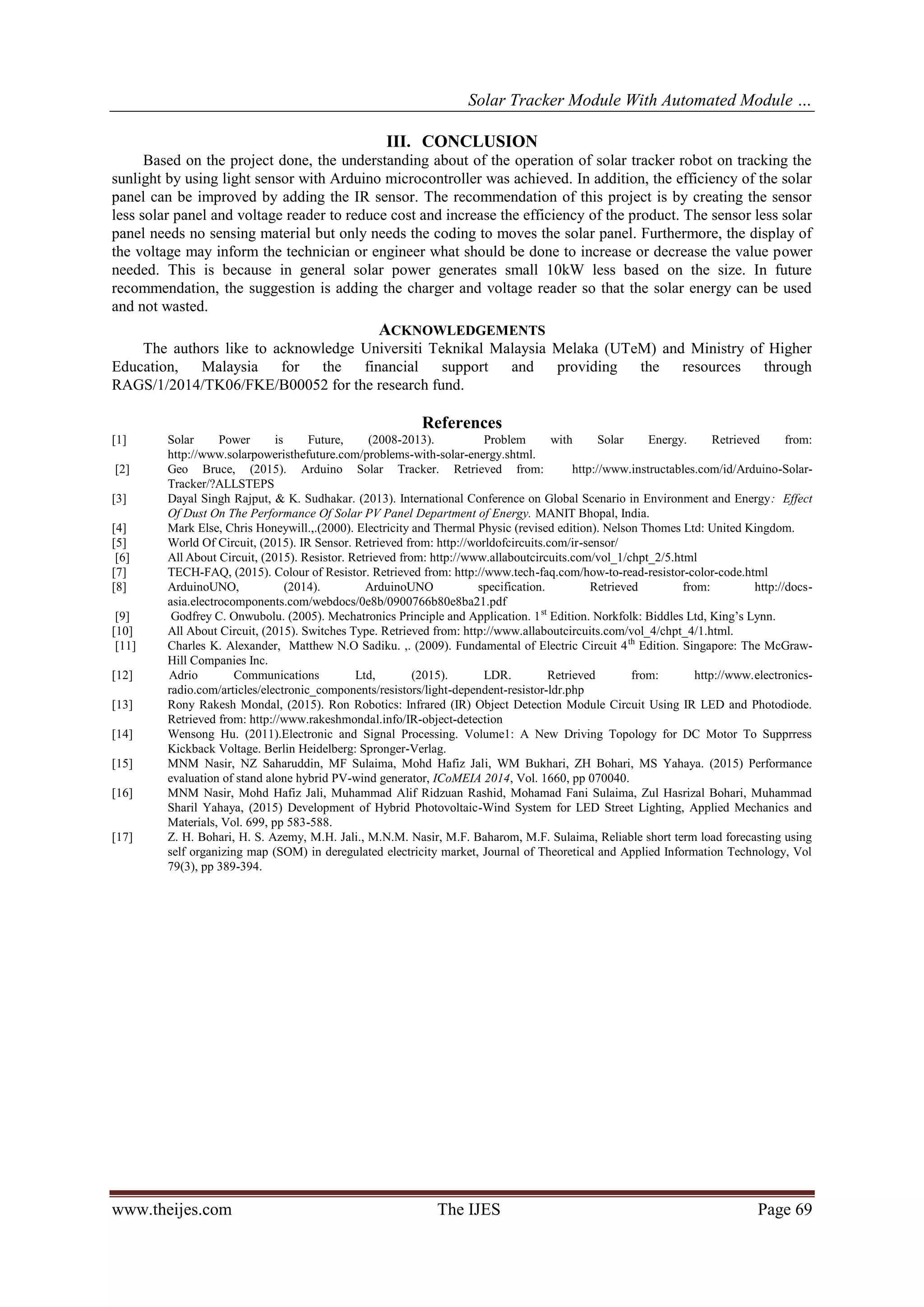 Solar Tracker Module with Automated Module Cleaning System | PDF ...