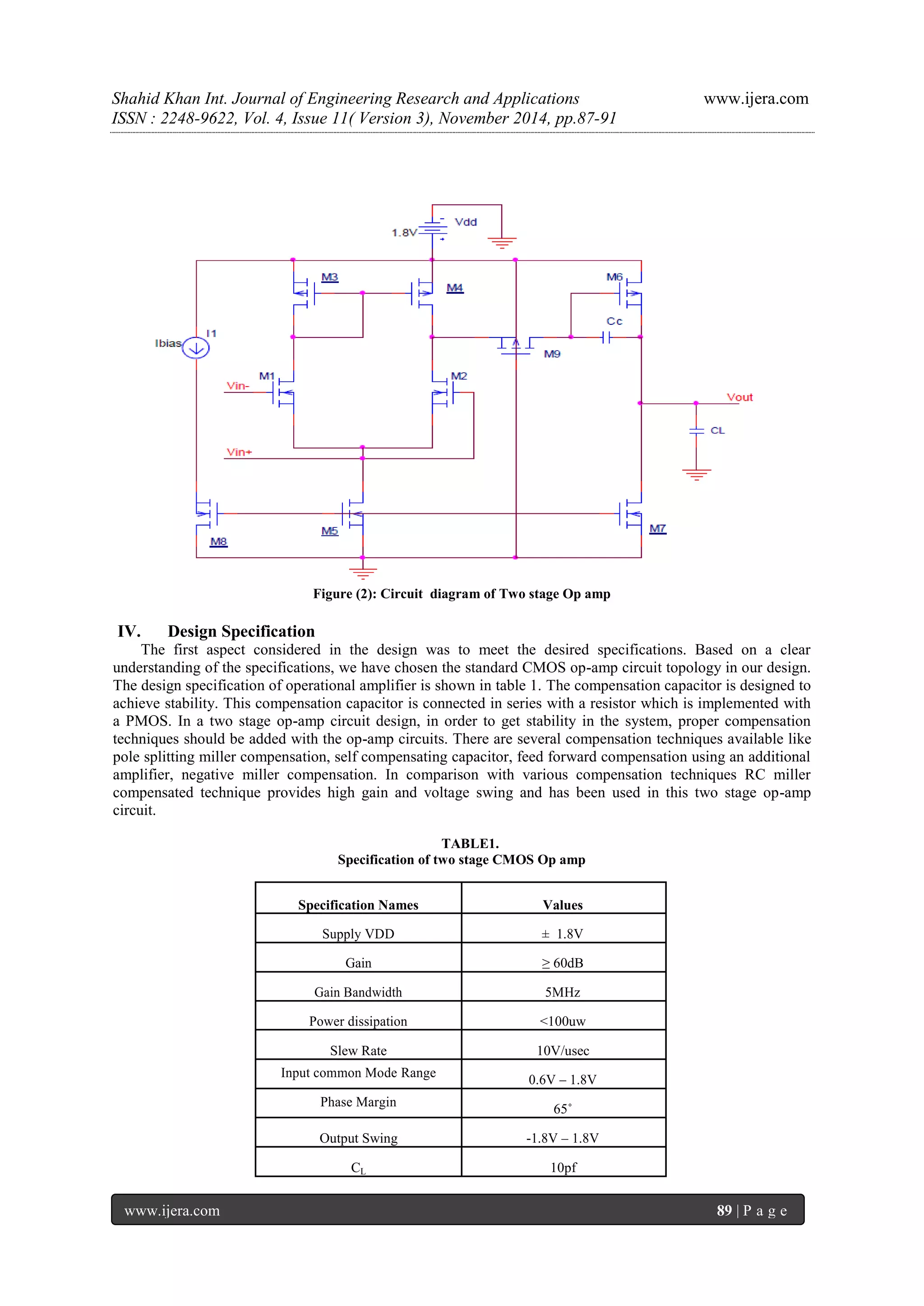 Design of Low Voltage Low Power CMOS OP-AMP | PDF