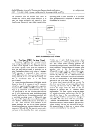 Design of Low Voltage Low Power CMOS OP-AMP | PDF