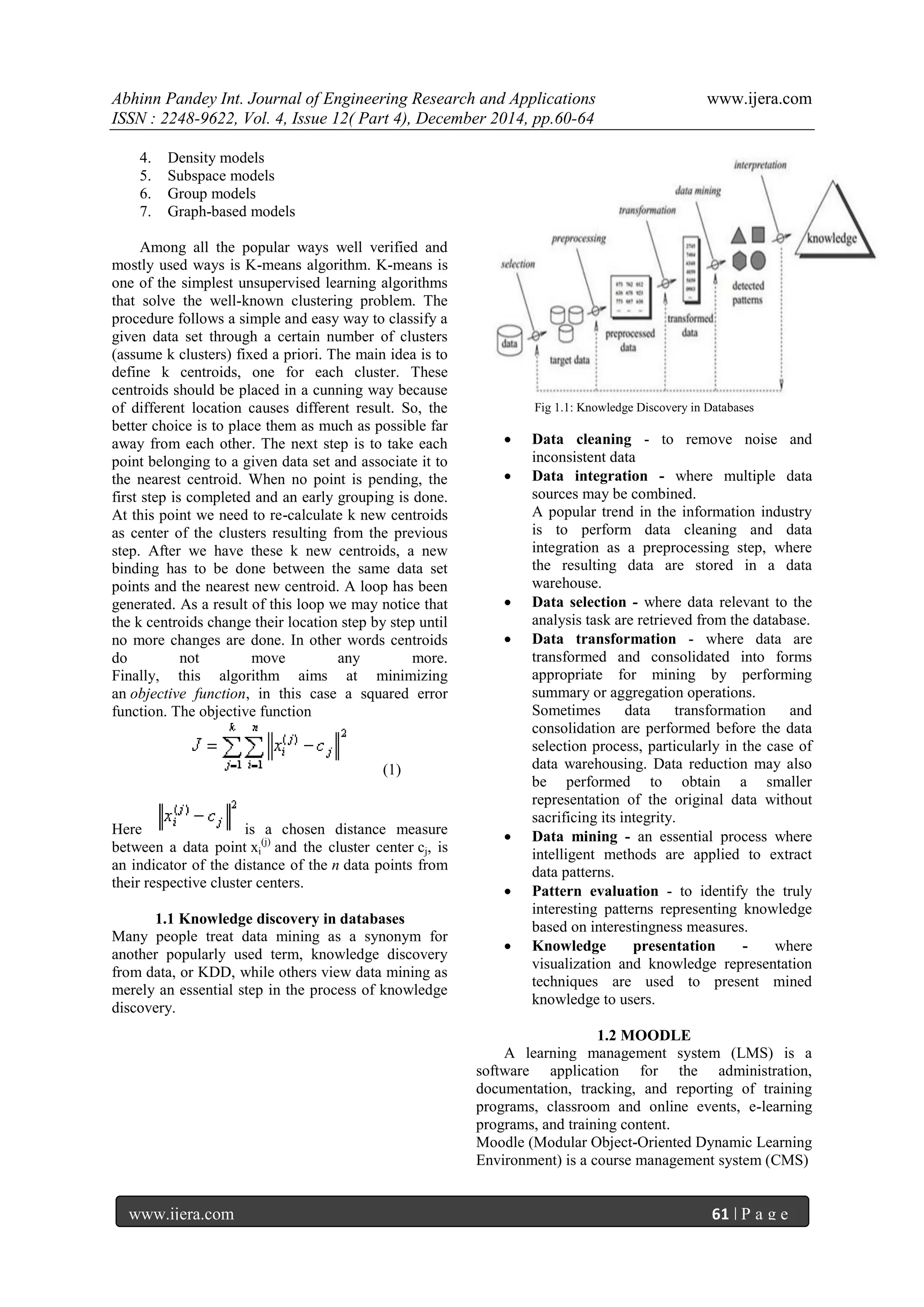 Study and Analysis of K-Means Clustering Algorithm Using Rapidminer | PDF