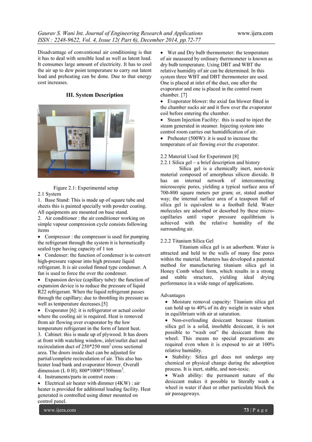 Performance and evaluation of desiccant based air conditioning system. | PDF