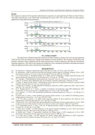 Analysis of Genomic and Proteomic Sequence Using Fir Filter | PDF