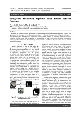 Background Subtraction Algorithm Based Human Behavior Detection | PDF