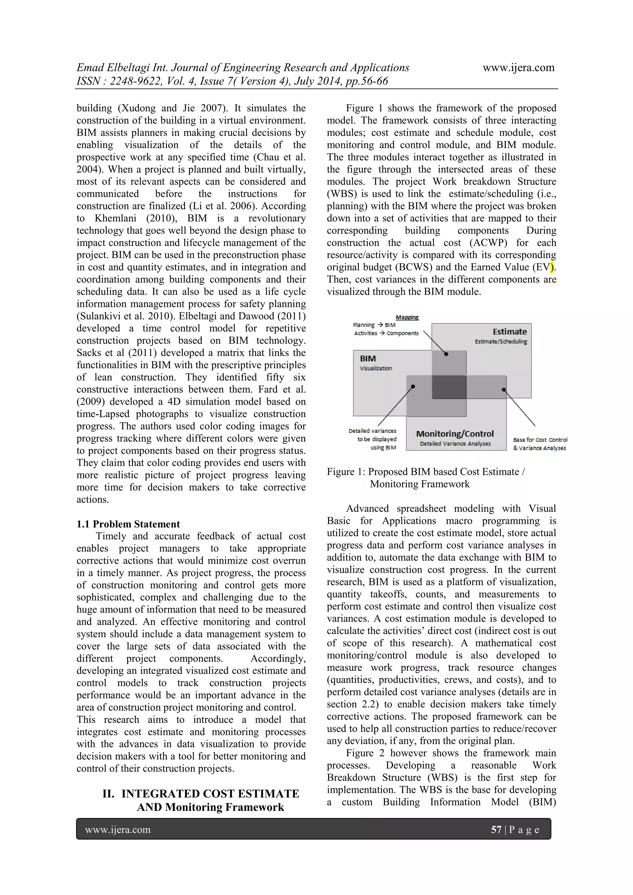Bim Based Cost Estimation Monitoring For Building Construction Pdf Civil Engineering