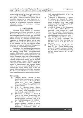 Tree Based Mining for Discovering Patterns of Human Interactions in Meetings | PDF