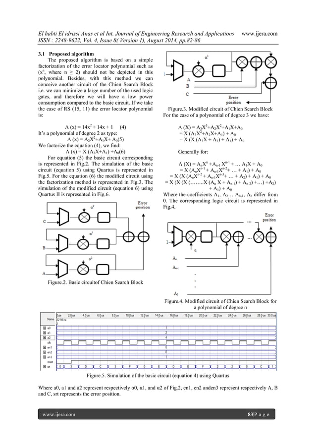 FPGA Implementation of A New Chien Search Block for Reed-Solomon Codes RS (255, 239) Used In ...