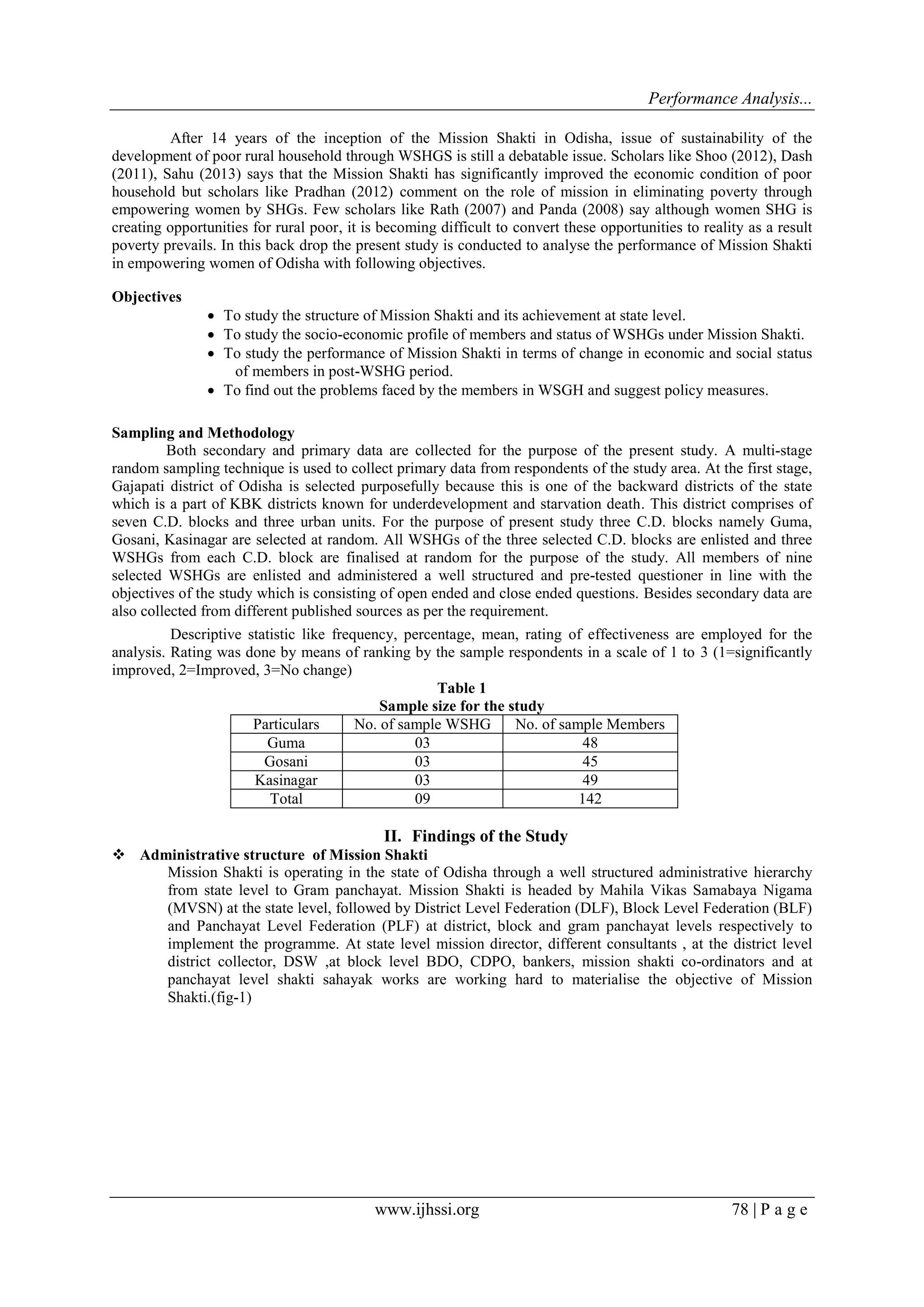 Performance analysis of ‘Mission Shakti’ in empowering women in Odisha ...