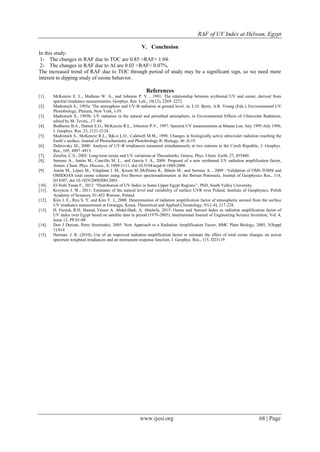 RAF of UV Index at Helwan, Egypt | PDF
