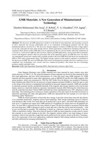 GMR Materials: A New Generation of Miniaturizated Technology | PDF