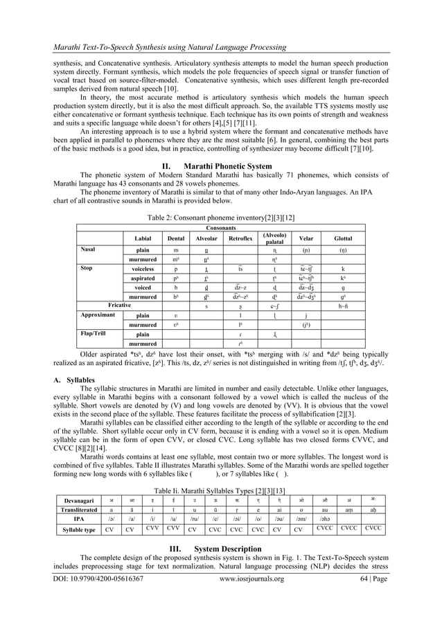 Marathi Text-To-Speech Synthesis using Natural Language Processing | PDF