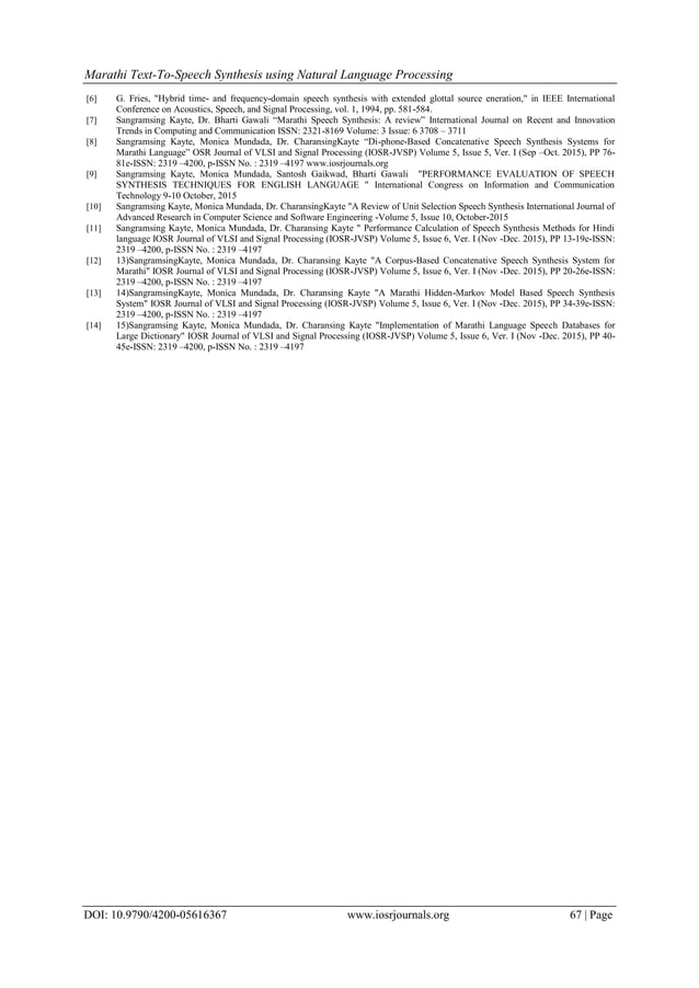 Marathi Text-To-Speech Synthesis using Natural Language Processing | PDF