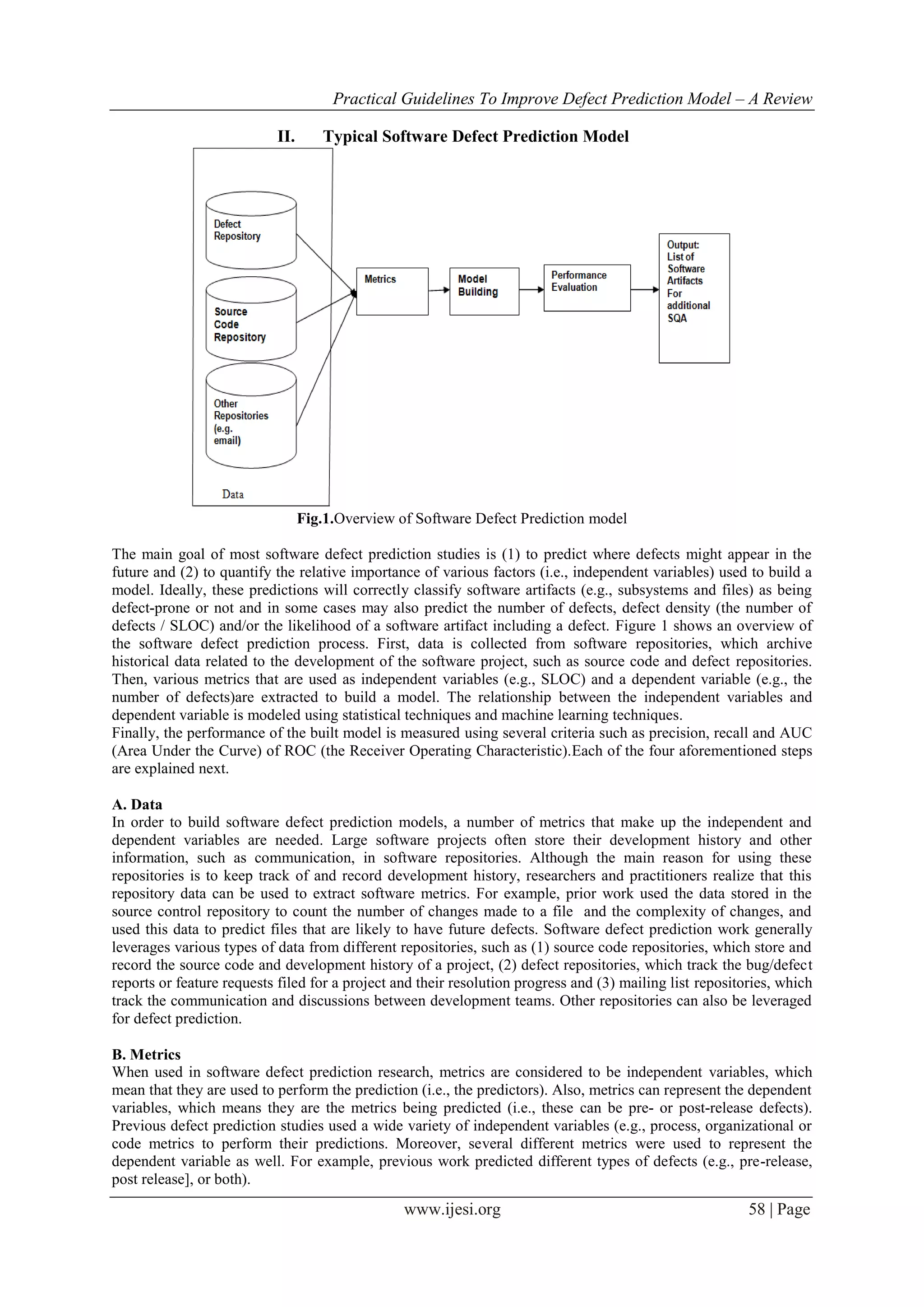 Practical Guidelines To Improve Defect Prediction Model A Review
