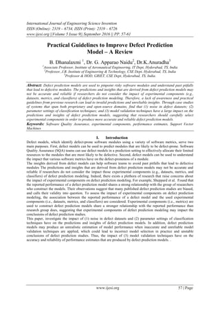 Practical Guidelines to Improve Defect Prediction Model – A Review ...