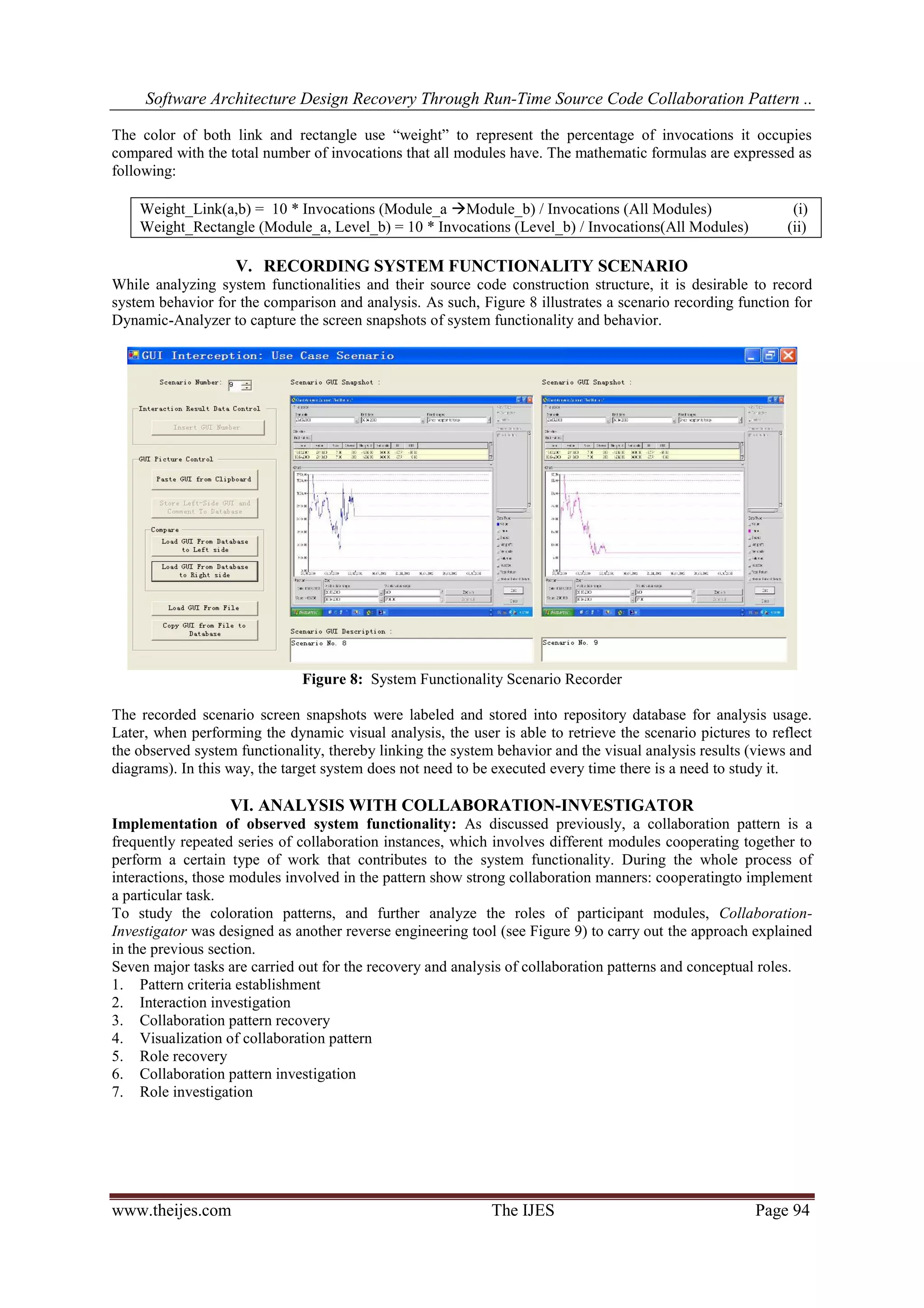 Software Architecture Design Recovery through Run-Time Source Code Collaboration Pattern ...