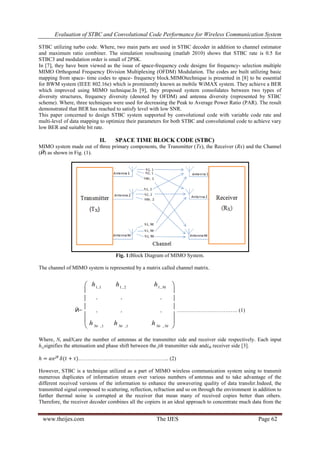 Evaluation of STBC and Convolutional Code Performance for Wireless Communication System | PDF