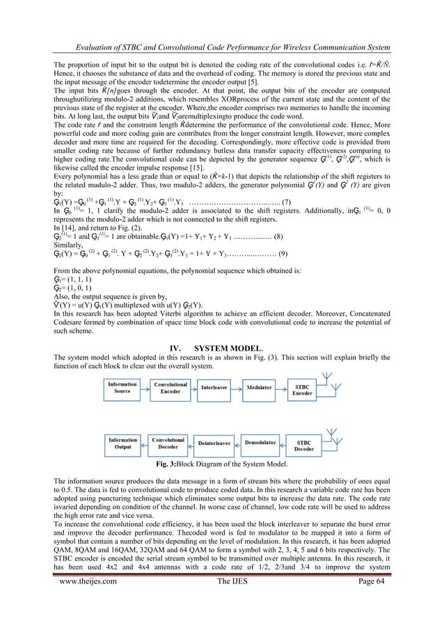 Evaluation Of Stbc And Convolutional Code Performance For Wireless