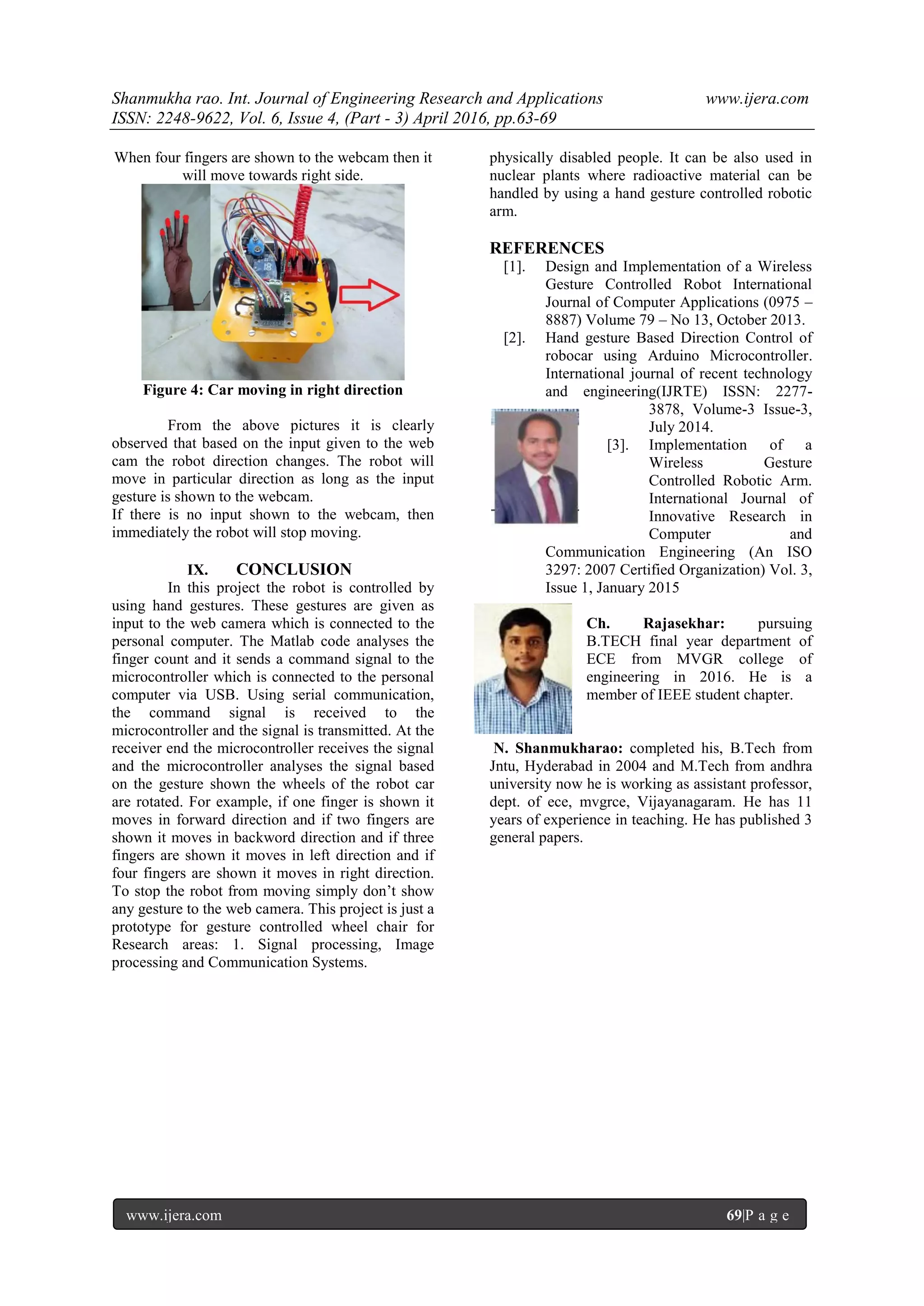 Password Based Hand Gesture Controlled Robot | PDF