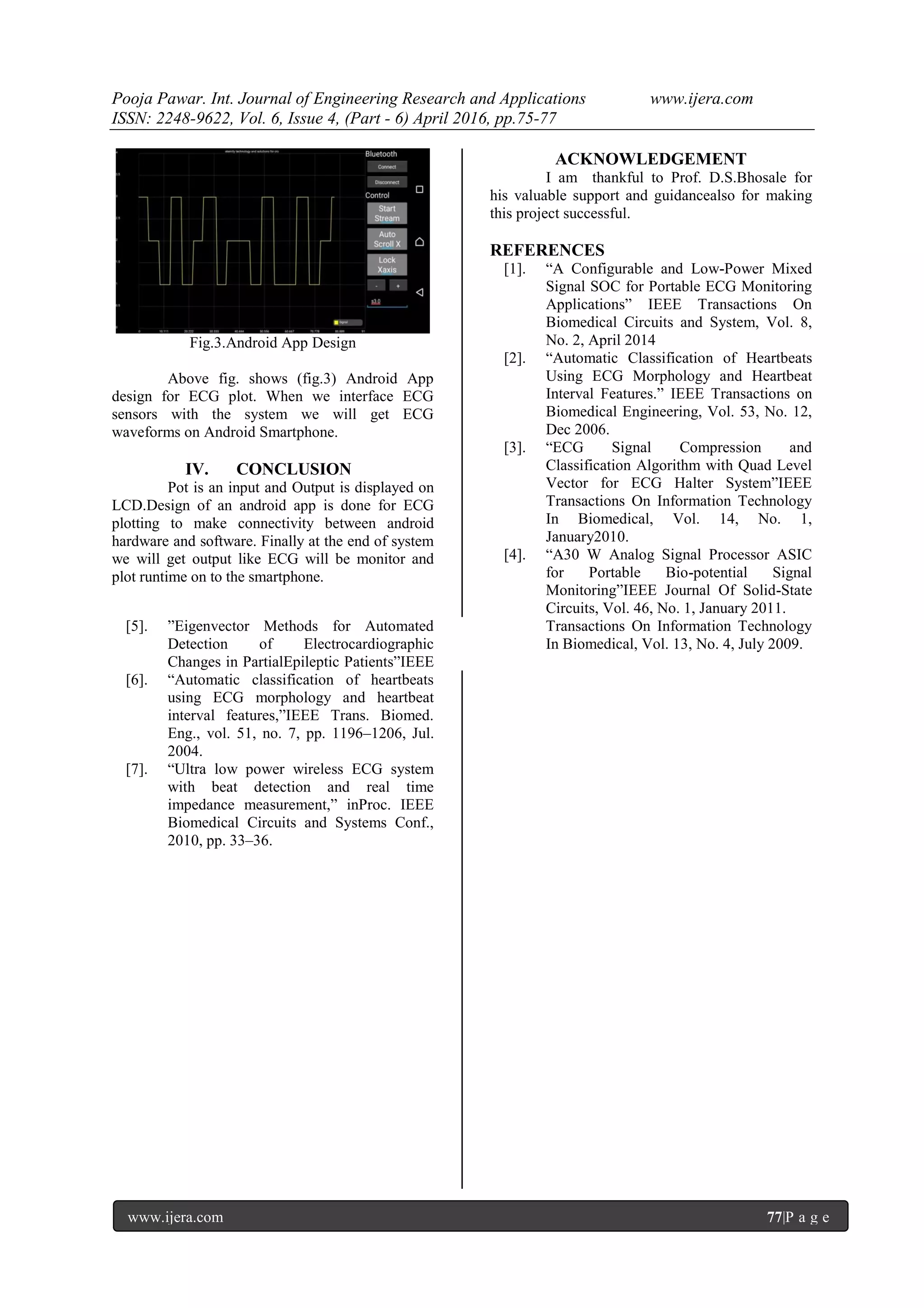 Ecg Monitoring Using Android Smart App | PDF