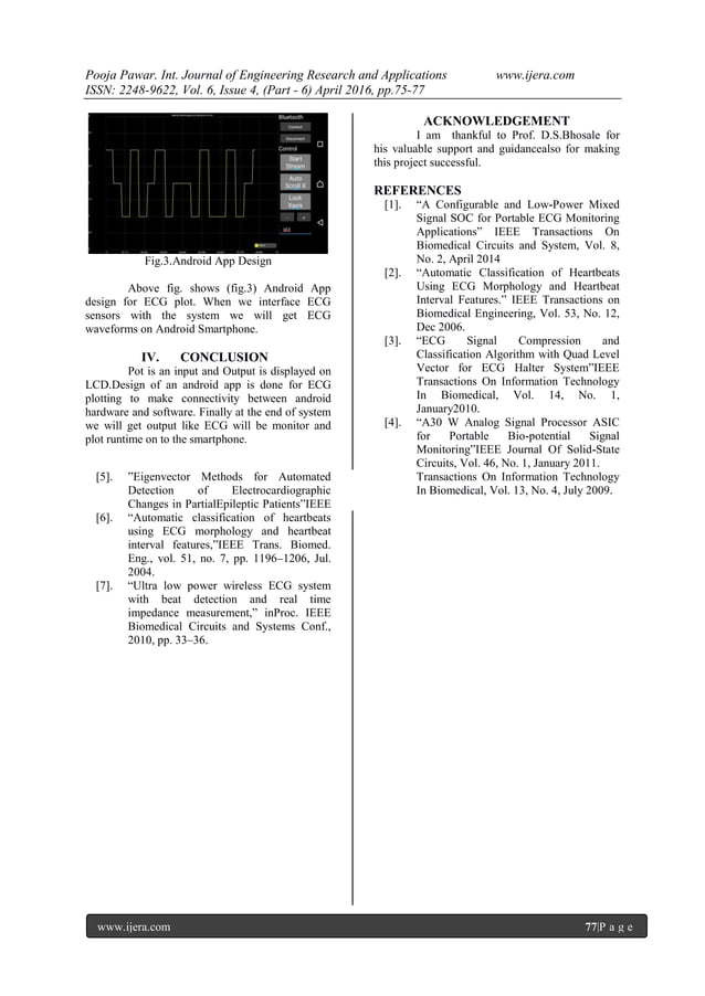 Ecg Monitoring Using Android Smart App | PDF