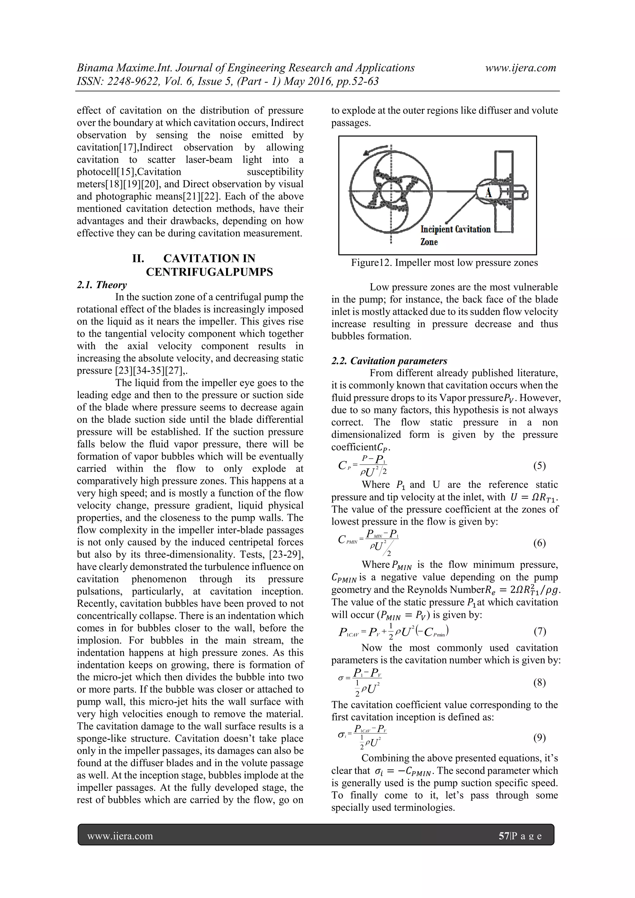 Cavitation Effects in Centrifugal Pumps- A Review | PDF