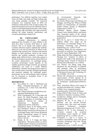 Cavitation Effects in Centrifugal Pumps- A Review | PDF